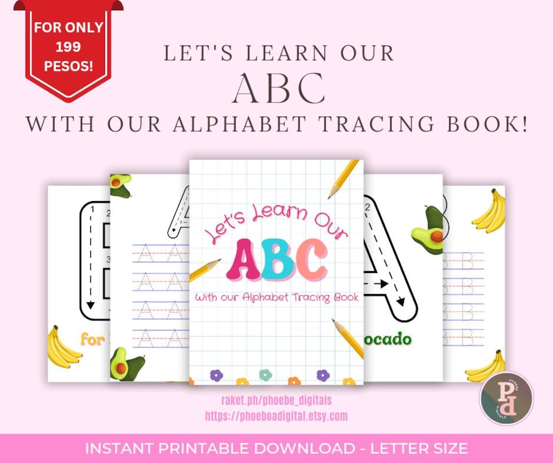 Lets Learn Our Abcs With Our Alphabet Tracing Book - Etsy