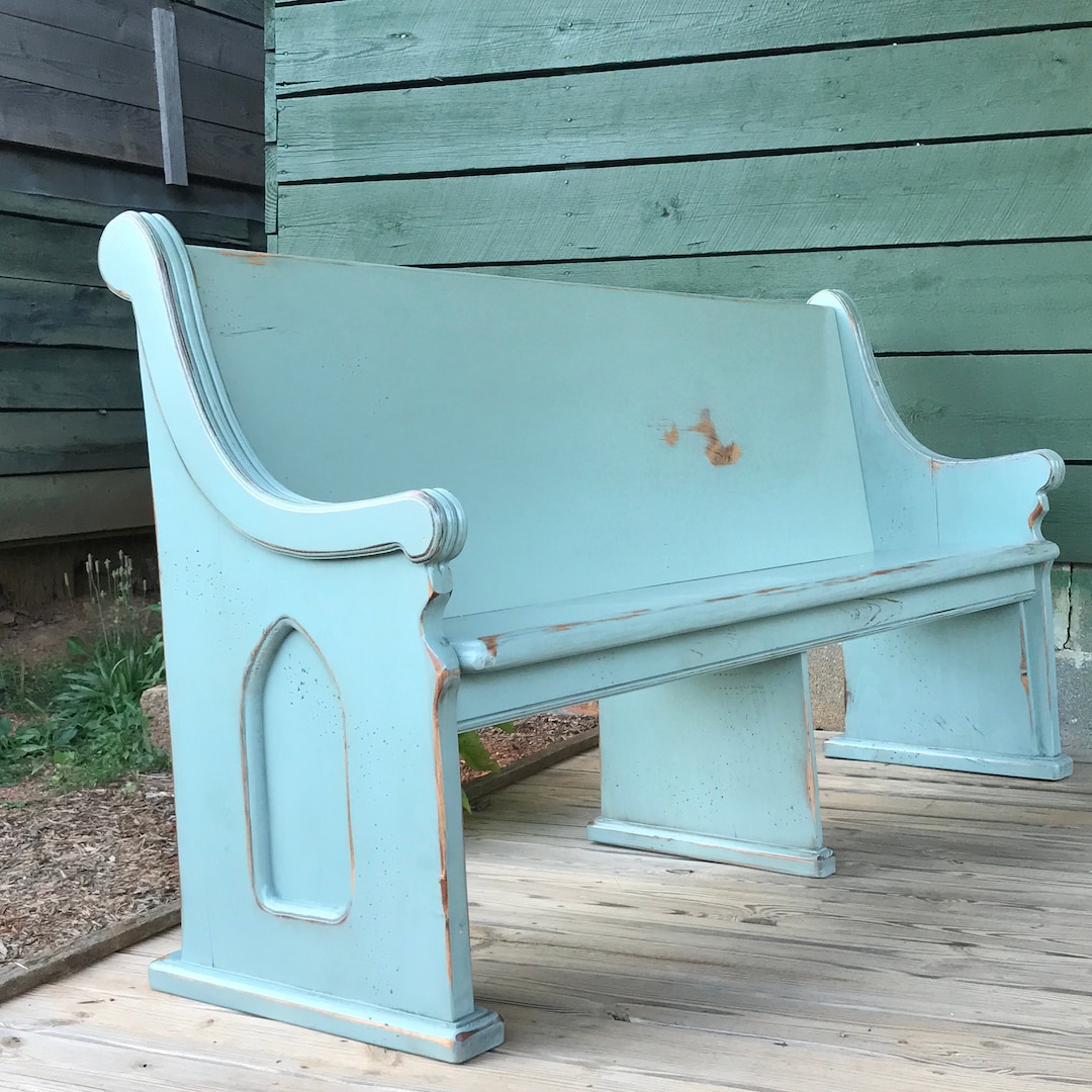 Your Choice of Color - Painted and Distressed Wooden Church Pew - Etsy