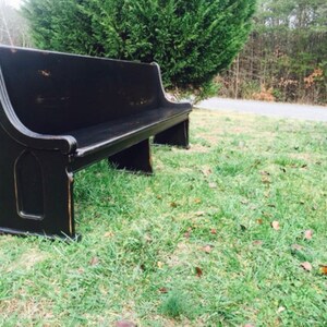 Dropped-arm Black Distressed Church Pew (made to Order) - Etsy
