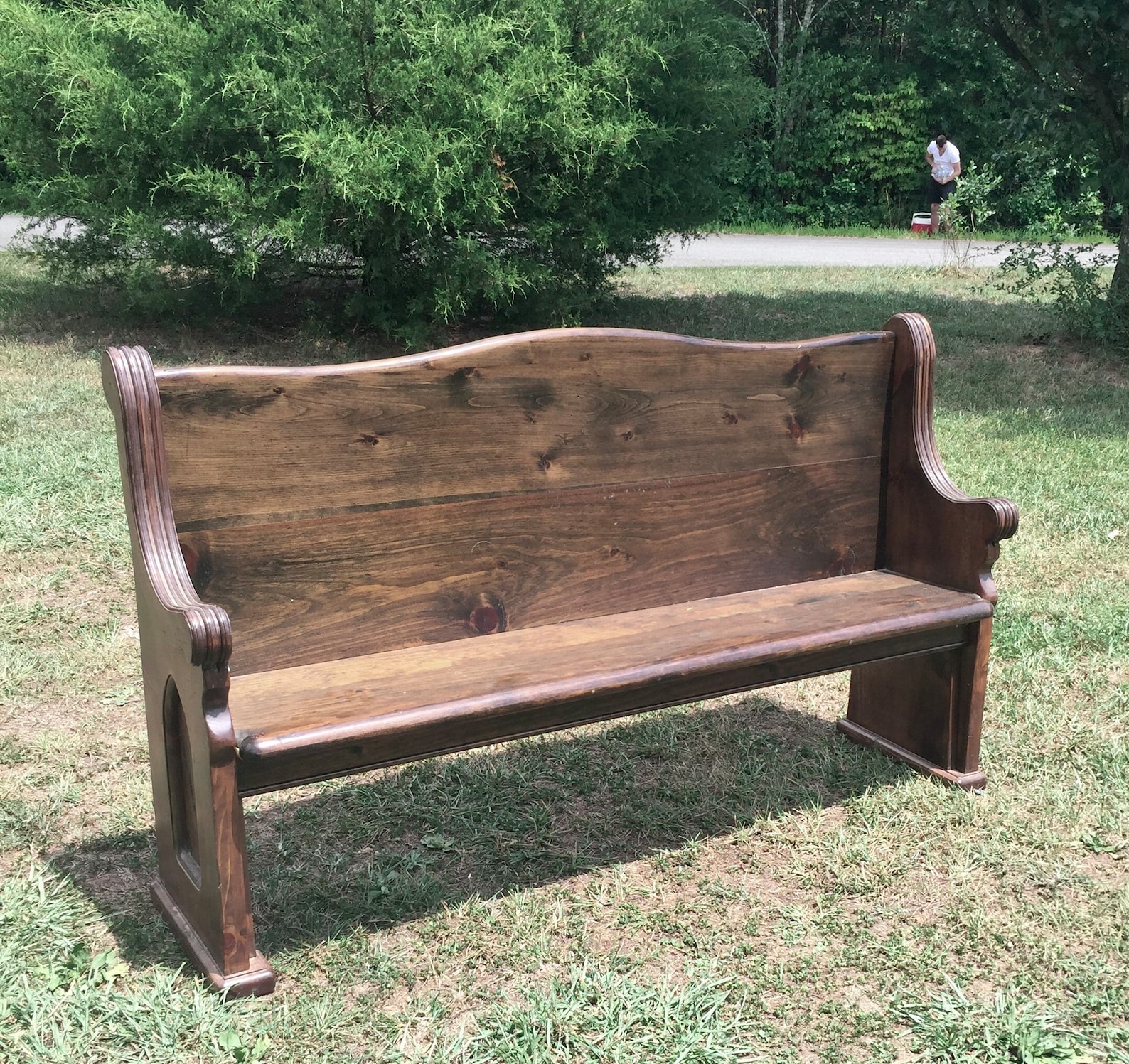 Cathedral-back Jacobean Stained Wooden Church Pew (made to Order) - Etsy