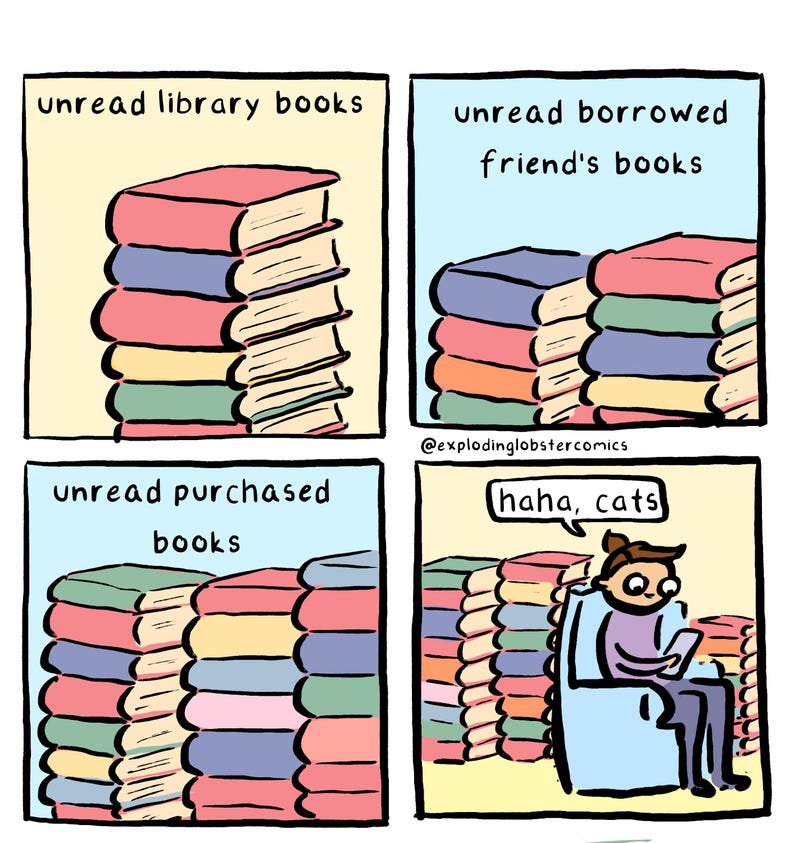 Unread Library Books Signed! Print - Etsy