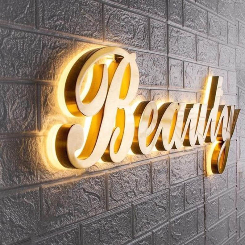 3D Backlit Sign, Custom Business Sign, Metal Backlit Sign, Logo Sign ...
