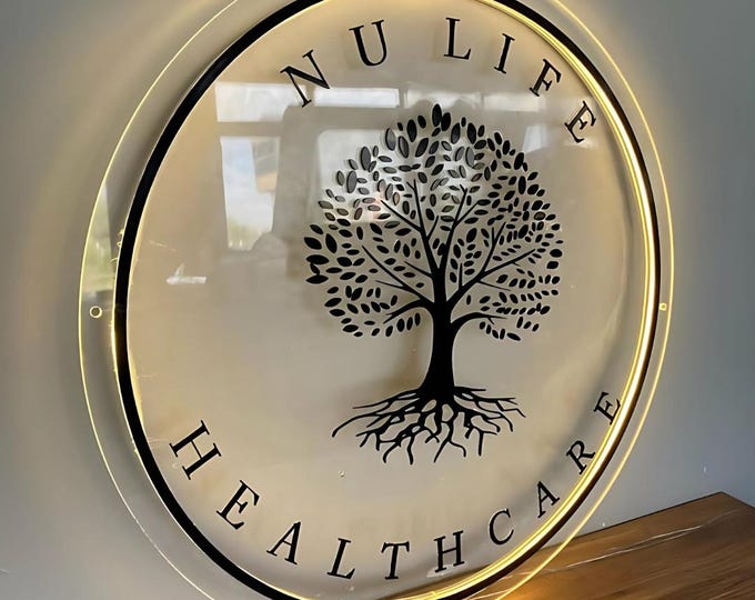 Custom Round Business Logo Sign, 3D Door Wall Sign, Custom Logo Acrylic ...
