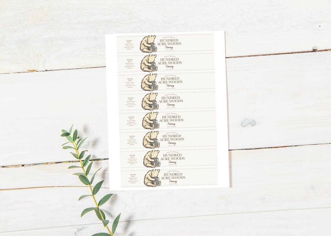 Winnie the Pooh Honey Favor Labels - Etsy