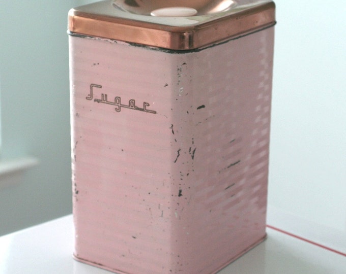 Pink Metal Sugar Canister - Etsy