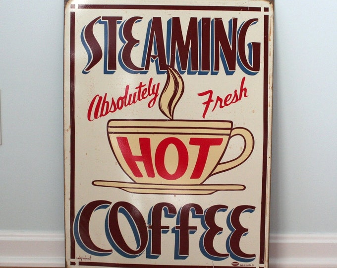 Vintage Coffee Metal Sign - Etsy