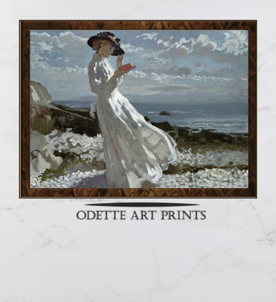 William Orpen, Grace Reading at Howth Bay, Oil Painting, Readers in Art ...