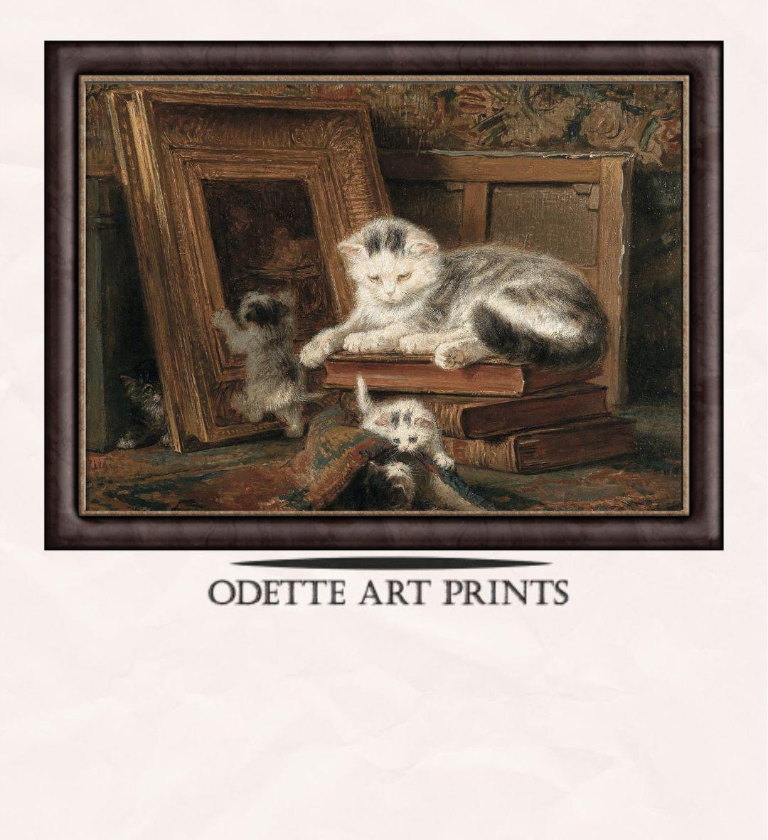 Henriëtte Ronner-knip, Hide and Seek, Oil Painting, Cats, Kittens ...