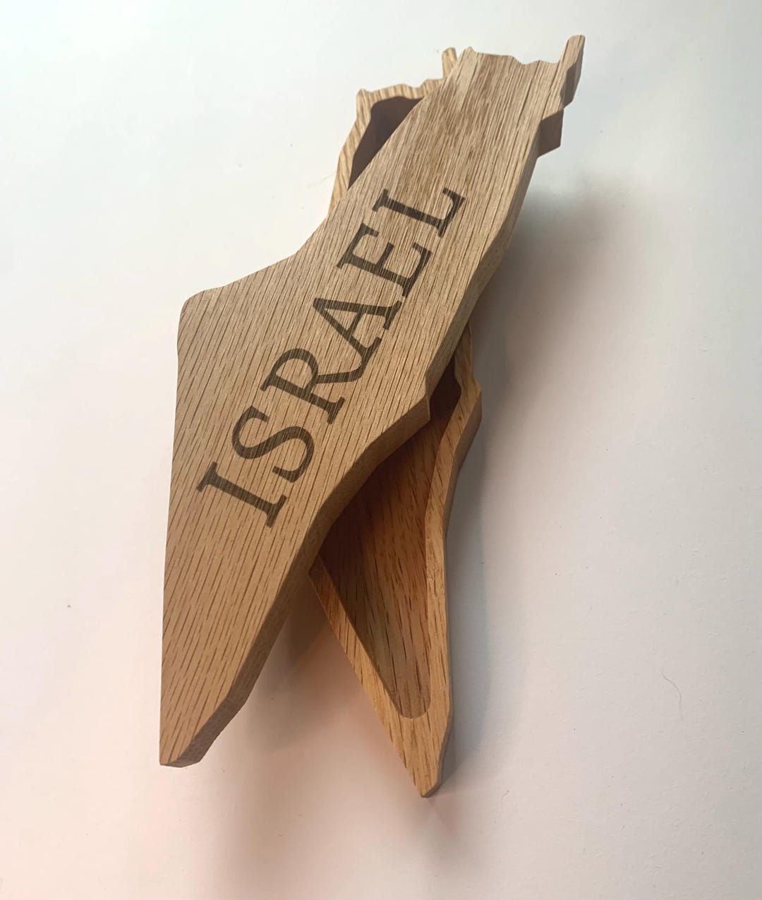 Customizable Oak Wood Box in the Shape of Israel | Personalized ...
