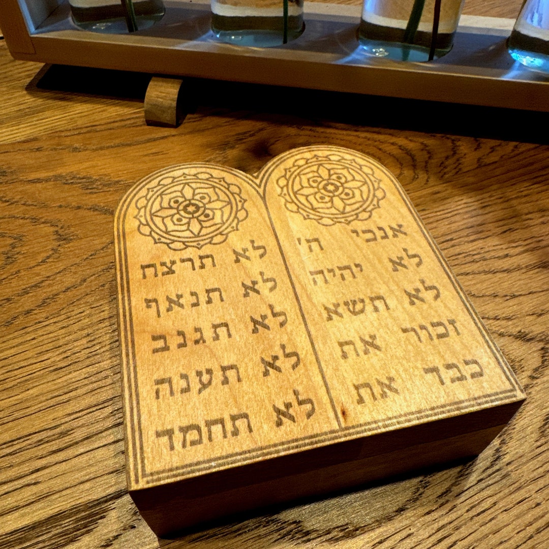 Handcrafted Birch Ten Commandments Jewelry Box: Custom Engraved ...