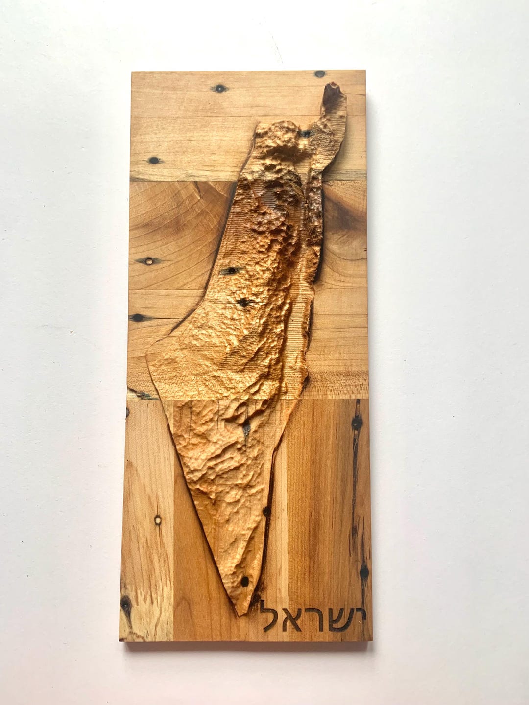 3D Carved Map of Israel Birch and Mapel Wood Wall or Bookshelf ...
