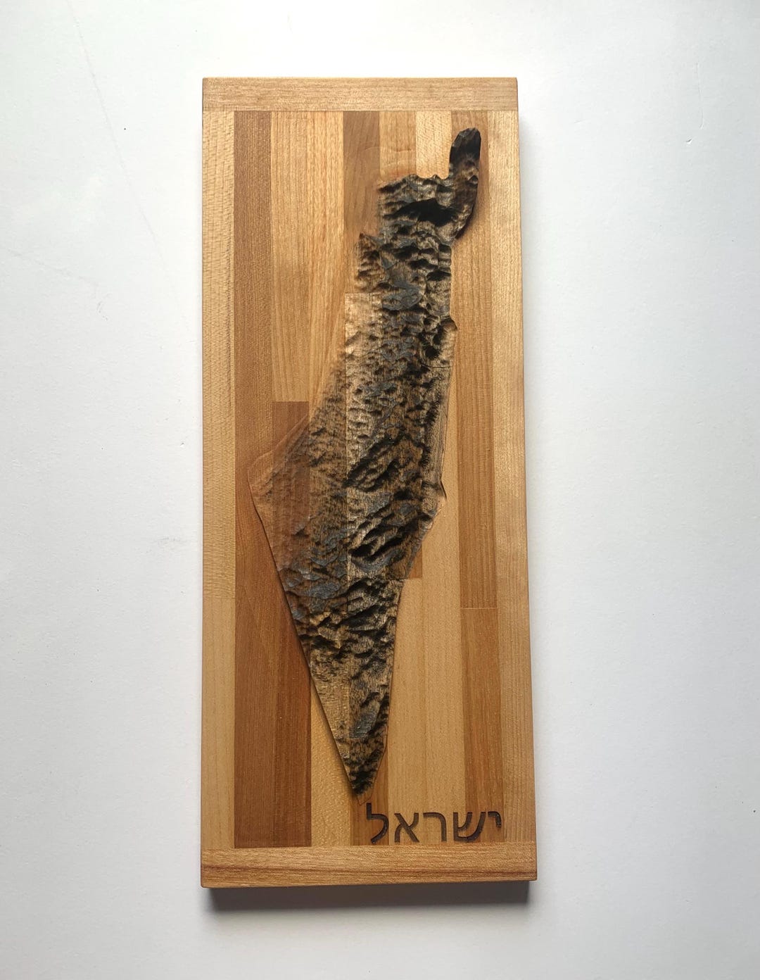 3D Carved Map of Israel | Maple Wood Wall or Bookshelf Decoration ...