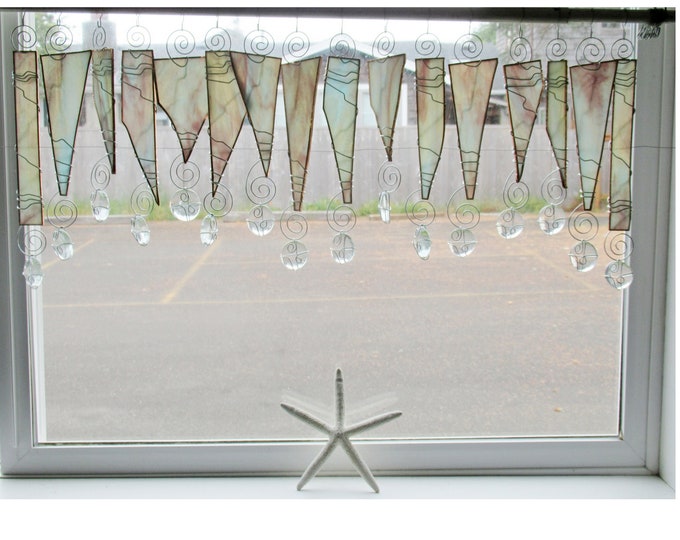 Moody Monday Stained Glass Window Treatment, Valance, Kitchen Valance ...