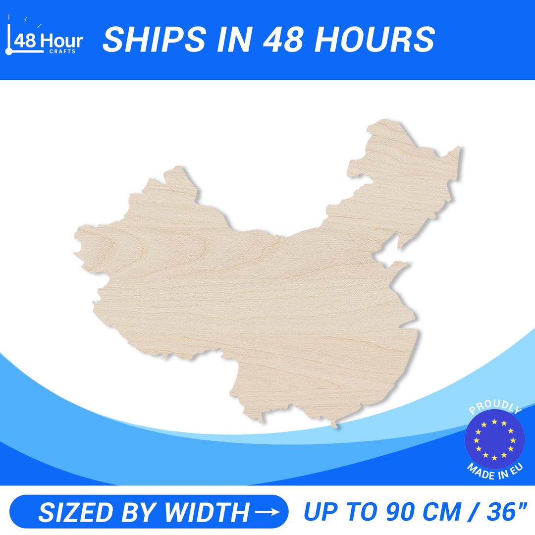 Wooden China Map Shape Custom Cut Baltic Birch Plywood Premium Wood ...