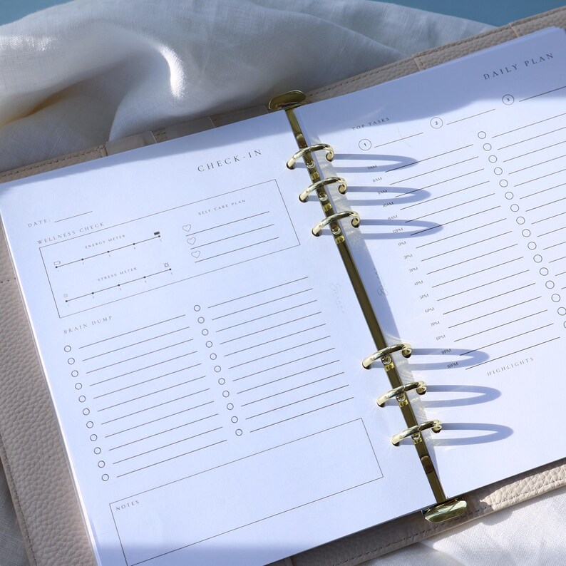 UNDATED Daily Planner Insert Self-care Planner Minimal Planner ...
