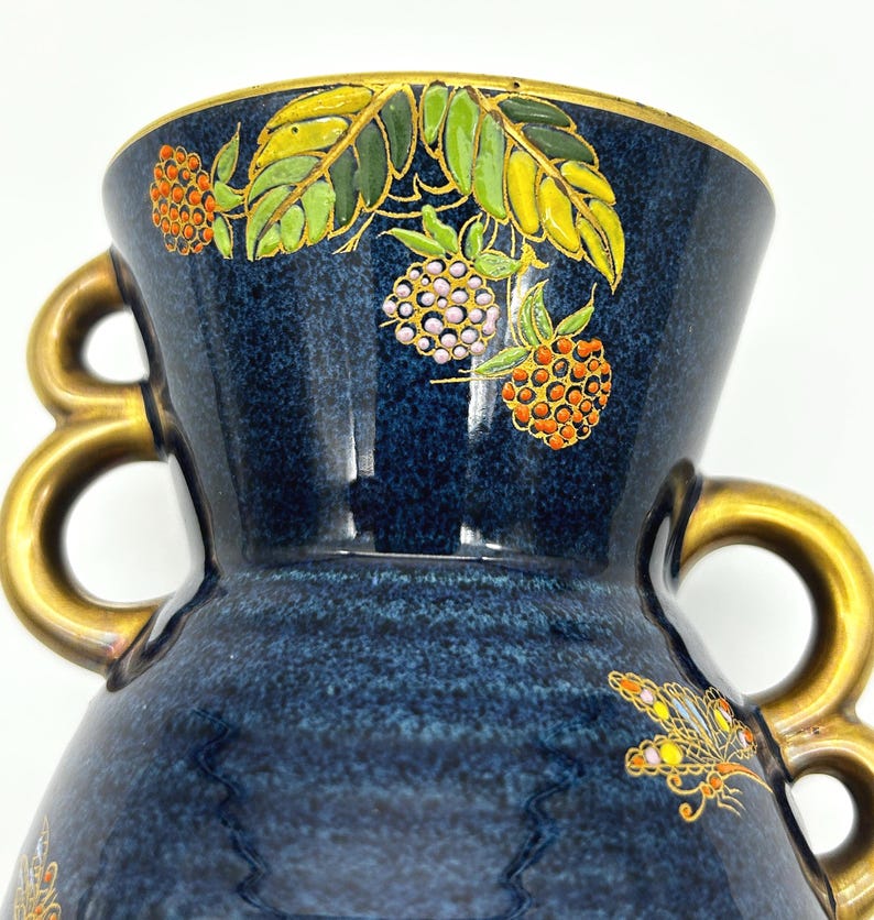 1930s Art Deco Carlton Ware Bud Vase | Spiderweb & Dragonfly Decor ...