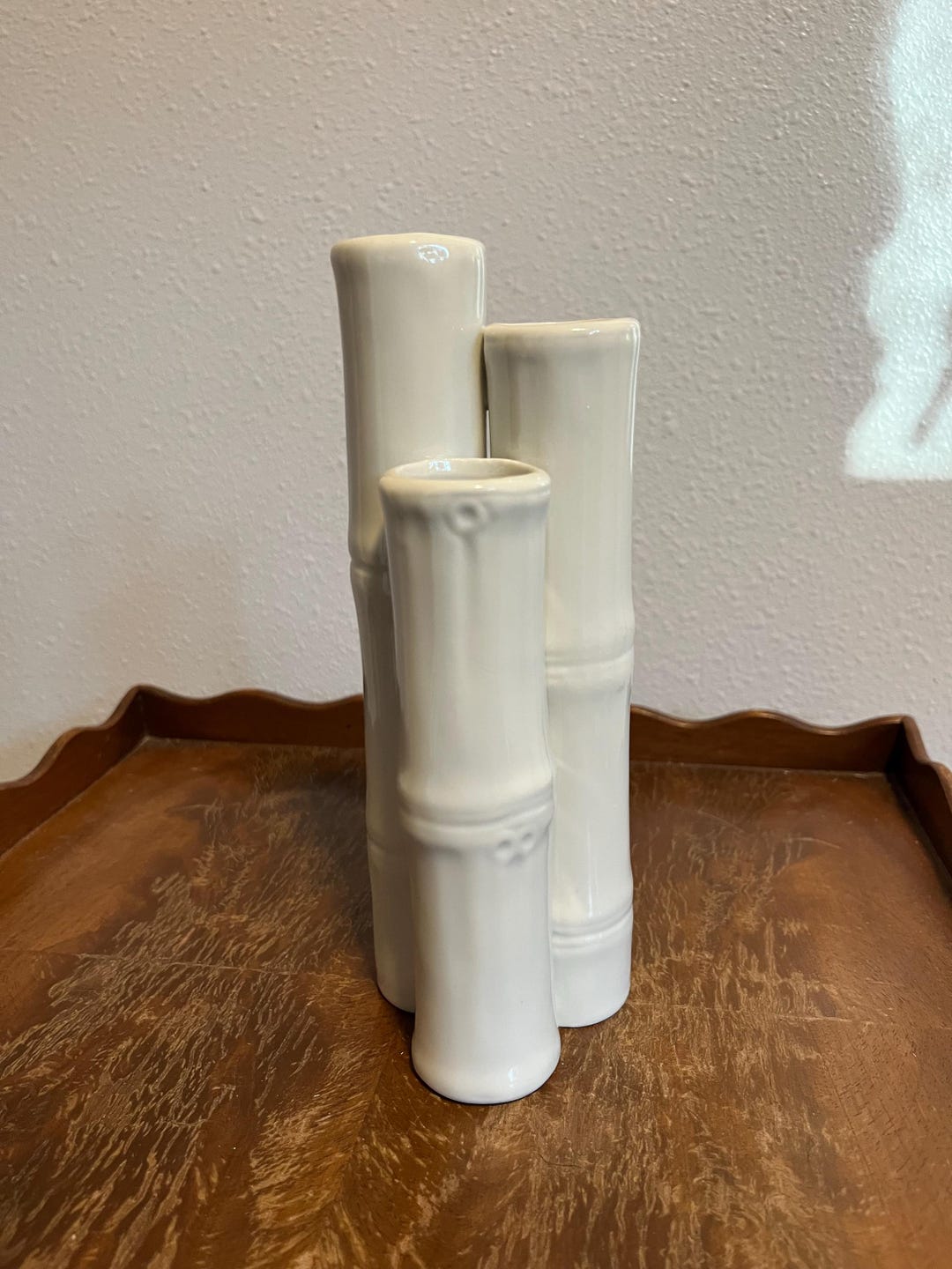 Vintage Shafford Ceramic Bamboo Design Vase With Three Bud Vase ...