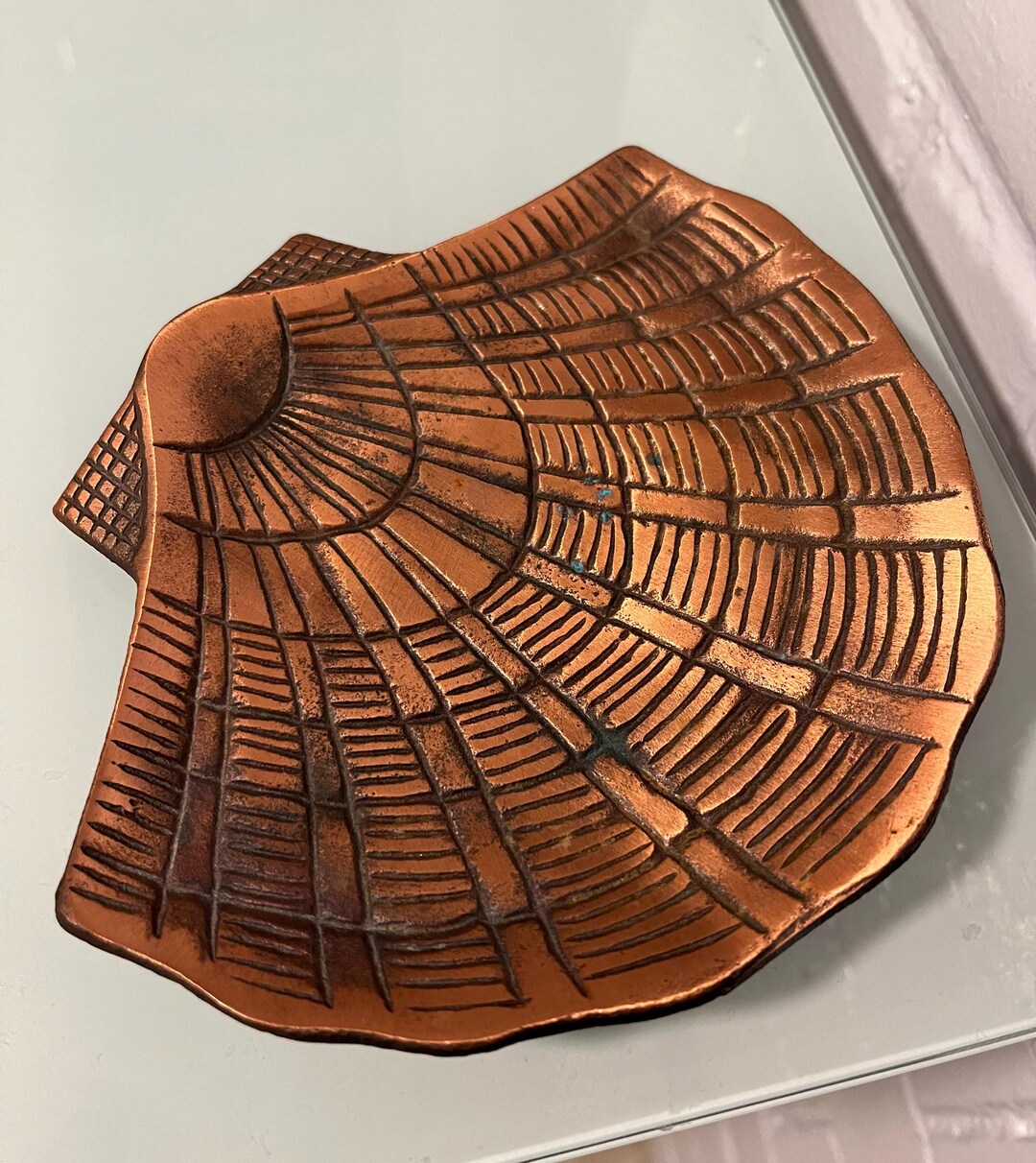 Vintage Copper Cast Iron ODI Seashell Trinket Dish Catchall Made in ...