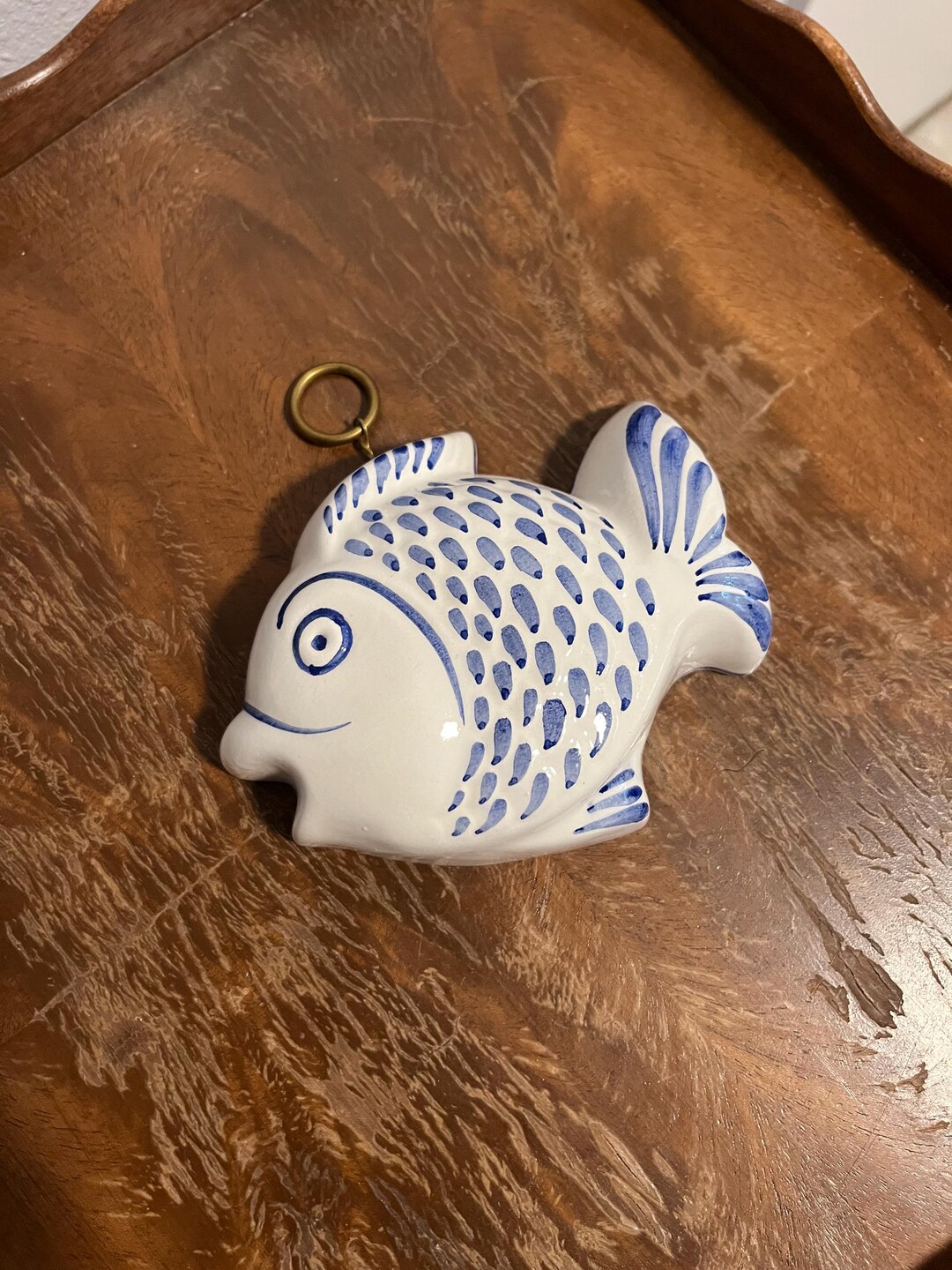 Vintage Bassano Ceramic Fish in Blue and White, Made in Italy - Etsy