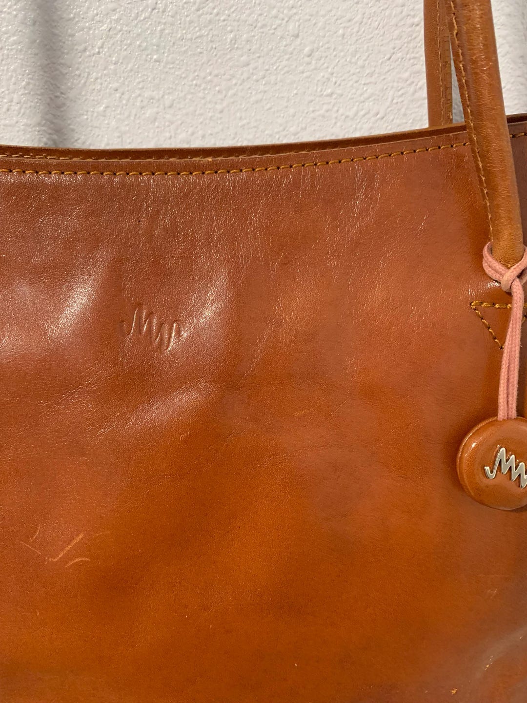 Vintage Monsac Designer Italian Leather Shoulder Bag Purse Caramel ...