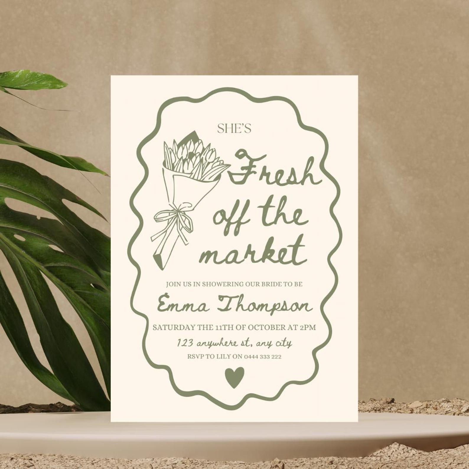 She's off the Market Bridal Shower Invitation Template - Farmers Market ...