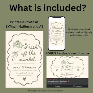 She's off the Market Bridal Shower Invitation Template - Farmers Market Theme - Fresh off the ...