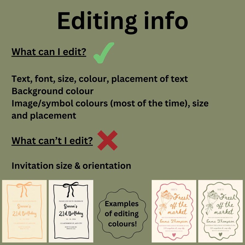 Dinner Party Invitation Menu Template Editable Illustrated Invitation ...