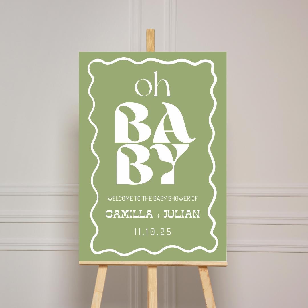 Baby Shower Welcome Sign Template - Printable Oh Baby Welcome Sign ...