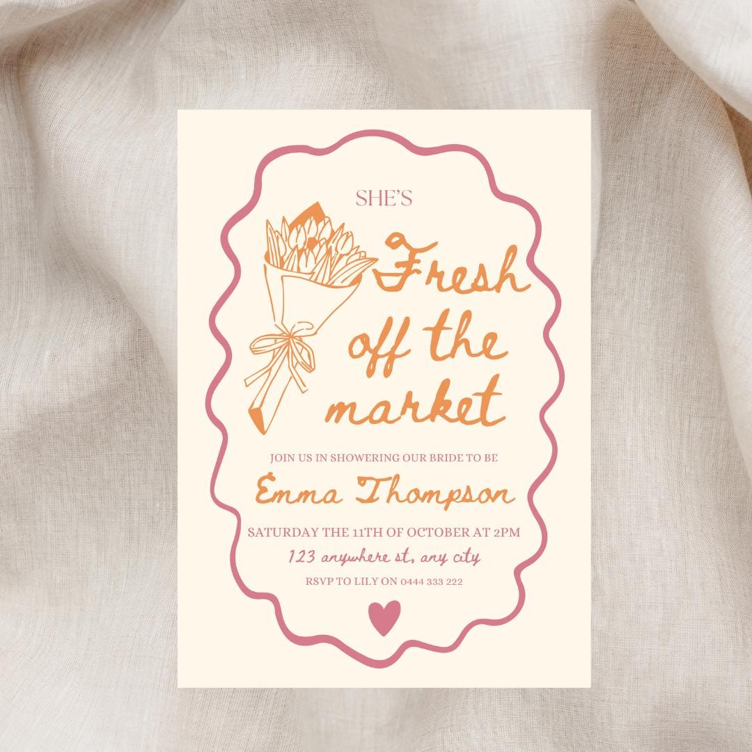 Fresh off the Market Bridal Shower Invitation Template - Farmers Market ...