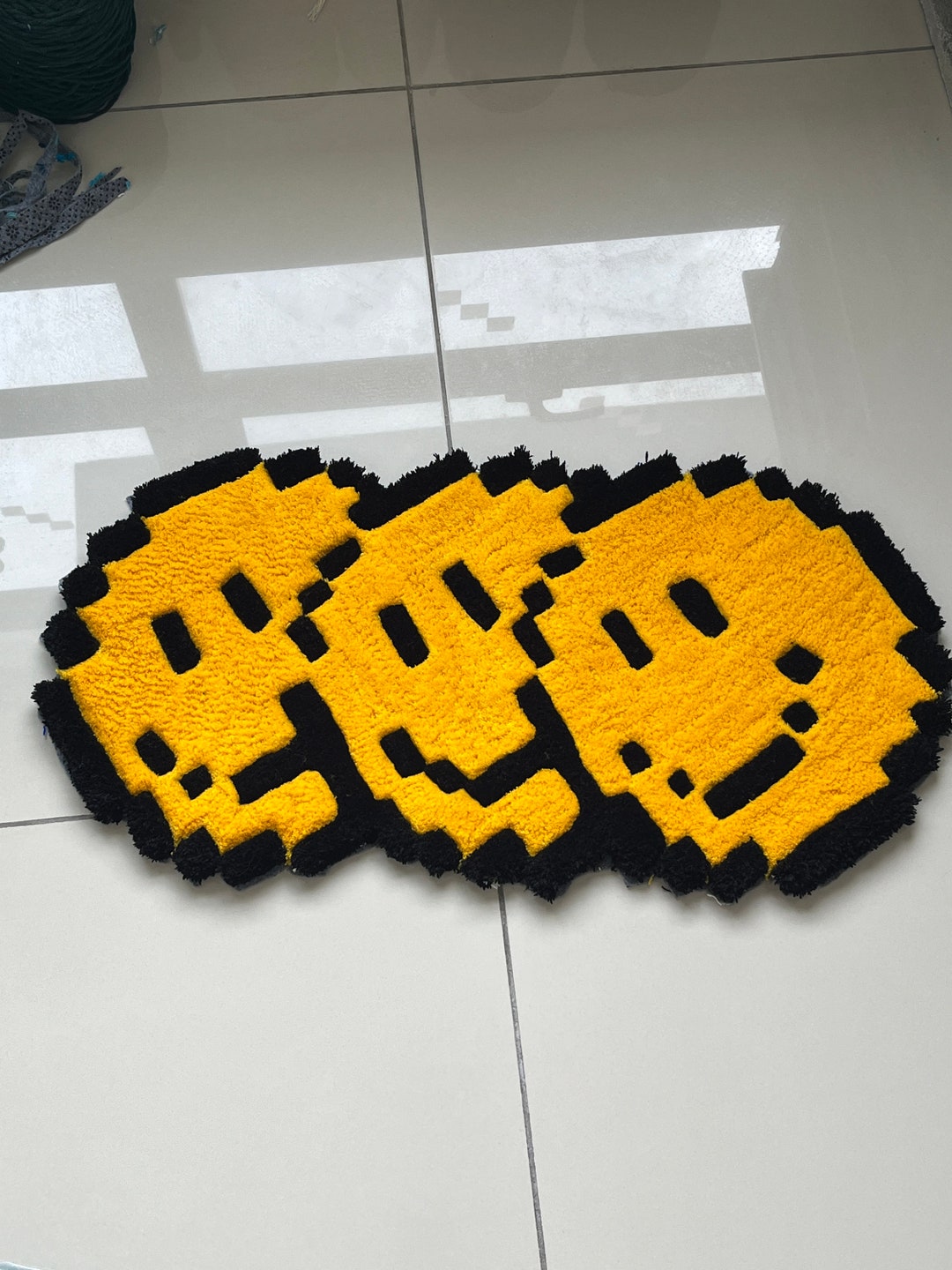 Smiley Rug Pixelated Custom Rug Cut Pile Non-slip Backing - Etsy