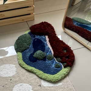 Tufted Rug Nature Vibe Custom Rugs Island Design Non-slip Backing - Etsy