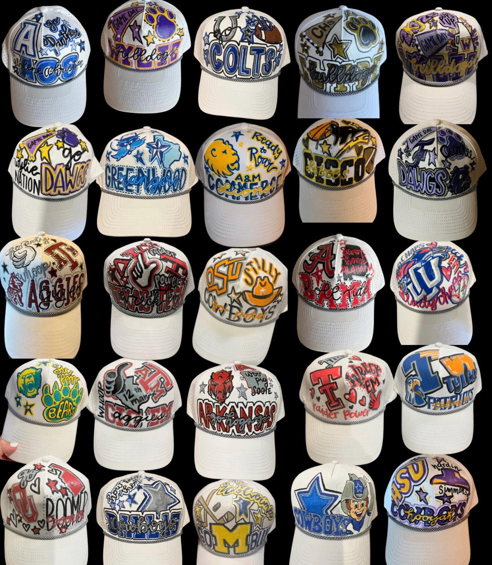 Custom Hand Painted Hats, School Spirit, Mascots, Any Sport or Anything ...