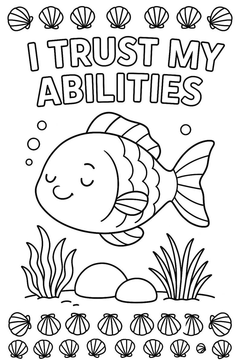 Volume 1 - Set of 20 Coloring Pages for Kids. Positive Affirmations ...