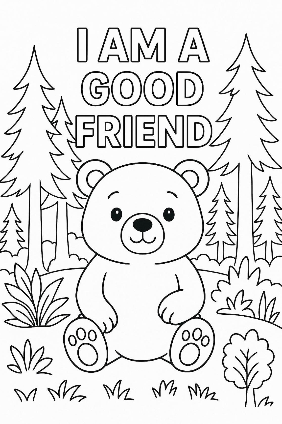 Volume 1 - Set of 20 Coloring Pages for Kids. Positive Affirmations ...