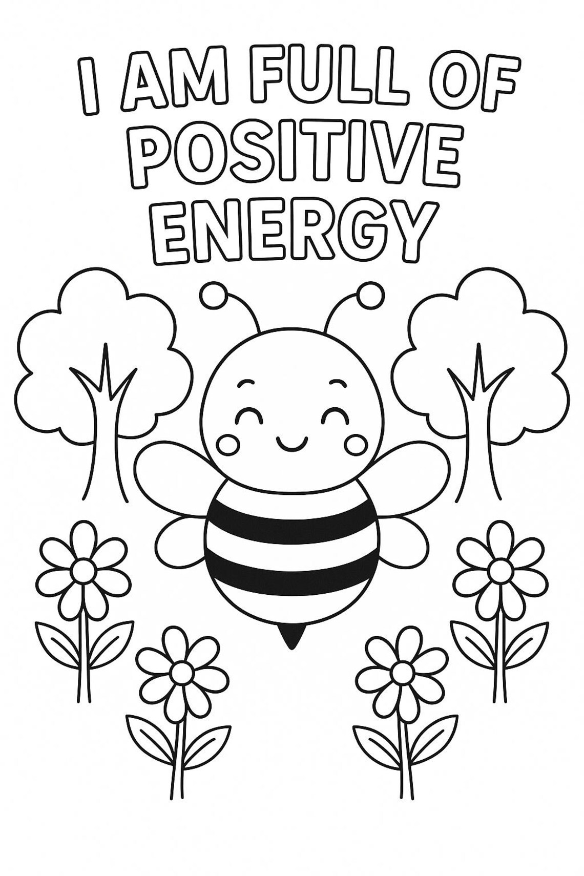 Volume 1 - Set of 20 Coloring Pages for Kids. Positive Affirmations ...