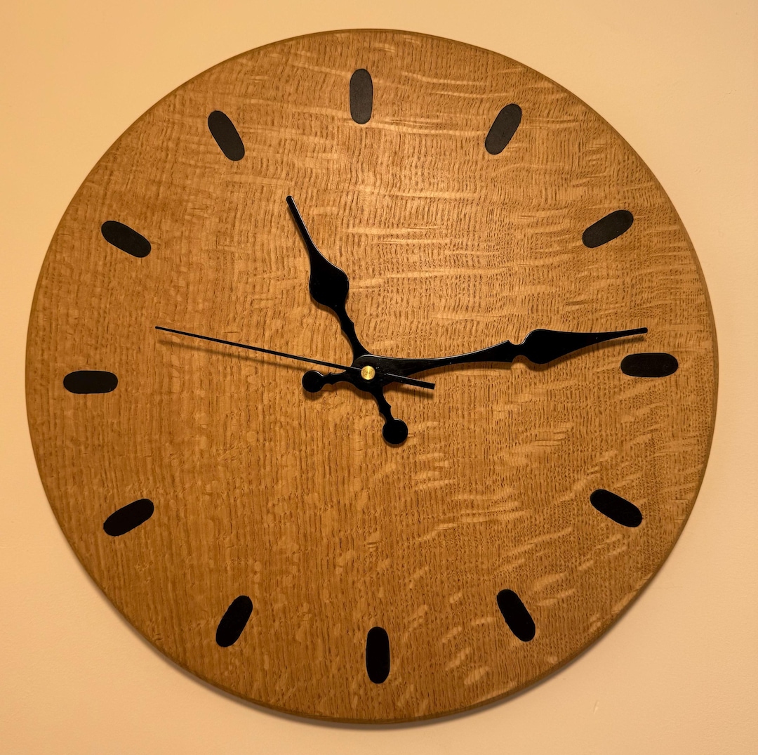 Handmade Solid Oak Wall Clock: Rustic Yorkshire Home Decor - Etsy
