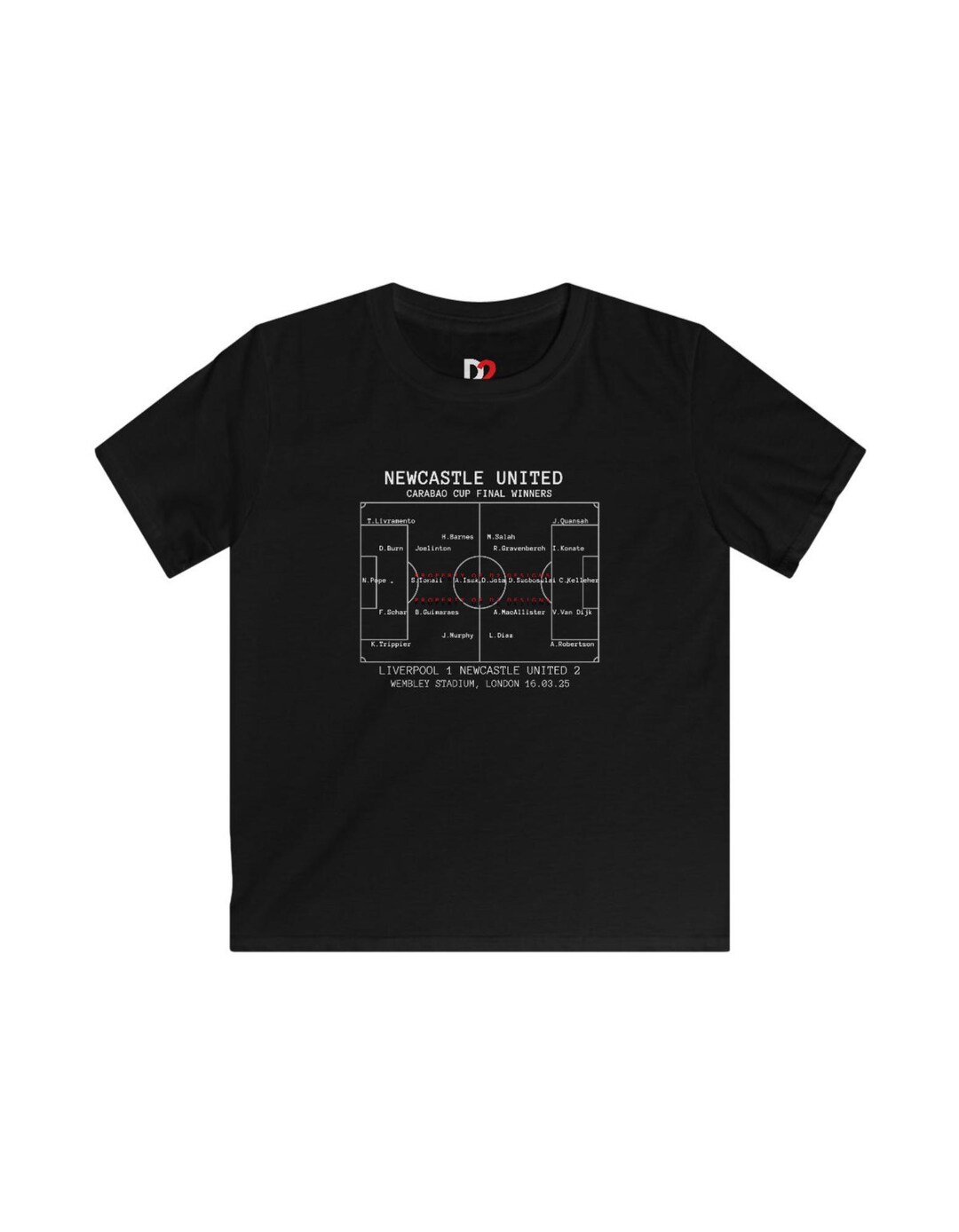 DD124 Newcastle United Kids Tee, 2025 Carabao Cup Final Lineup T-shirt ...