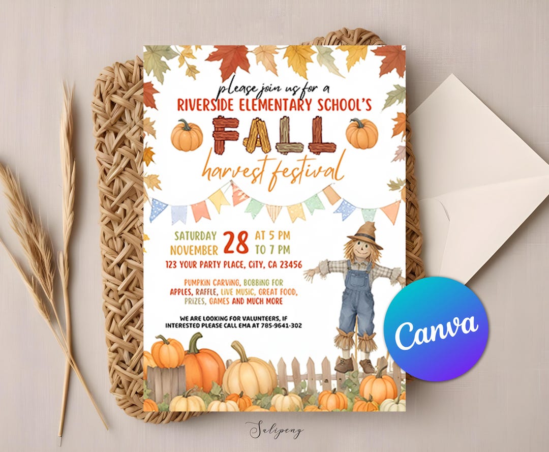 Fall Festival Invitation, Fall Party Invitation, Church Fall Festival ...