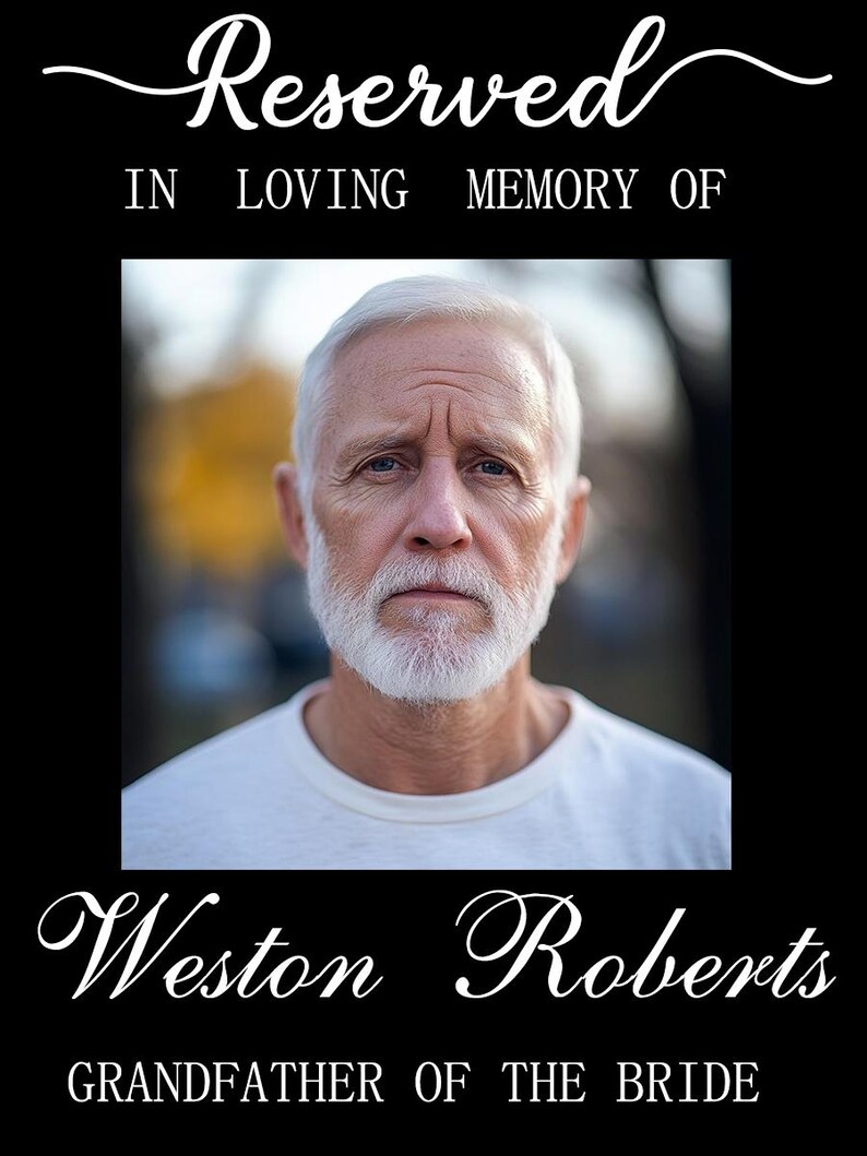 In Loving Memory Sign,reserved Memorial Sign,wedding Decor,custom ...