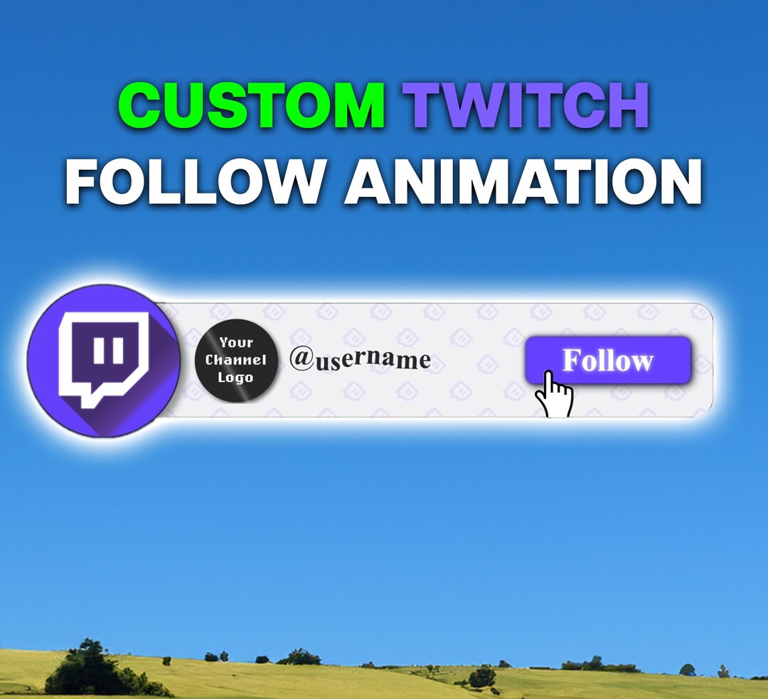 Custom Twitch 'follow' Animation, Stream Social Media Call to Action ...