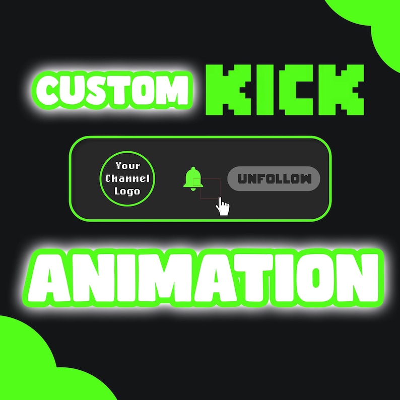 KICK Stream Alert Custom Follow Animation & Personalized Motion Graphic ...
