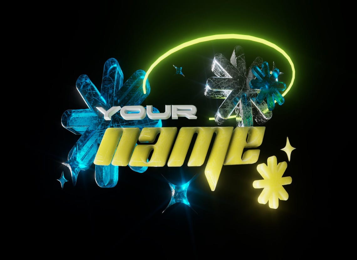 CUSTOM** 3D Animation + Logo Y2K Chrome / Youtube Intro, Twitch Intro ...