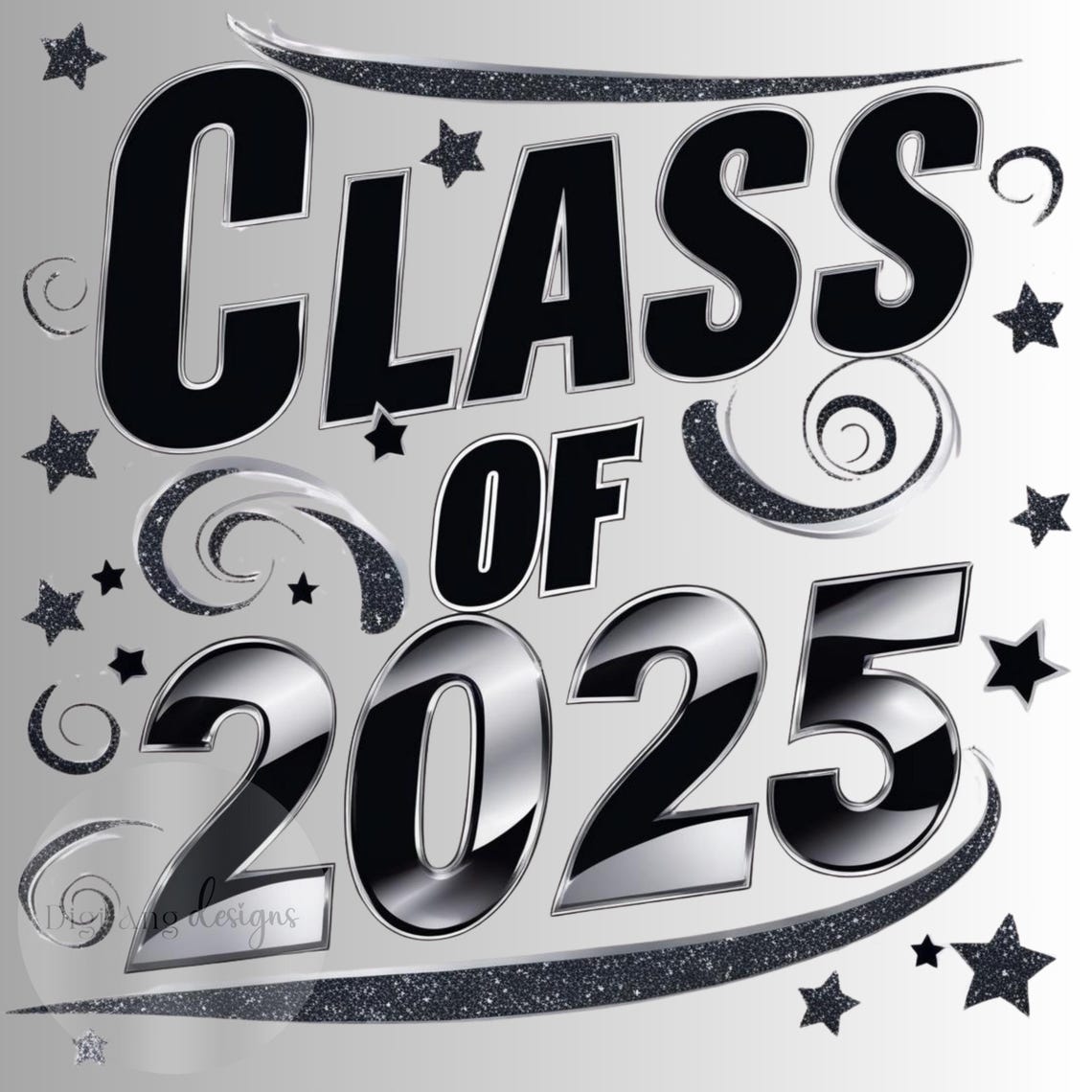 Class of 2025 Black & White Graduation Design (digital Download) - Etsy