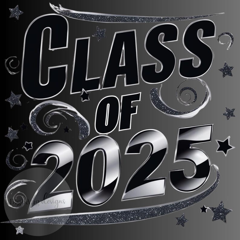 Class of 2025 Black & White Graduation Design (digital Download) - Etsy