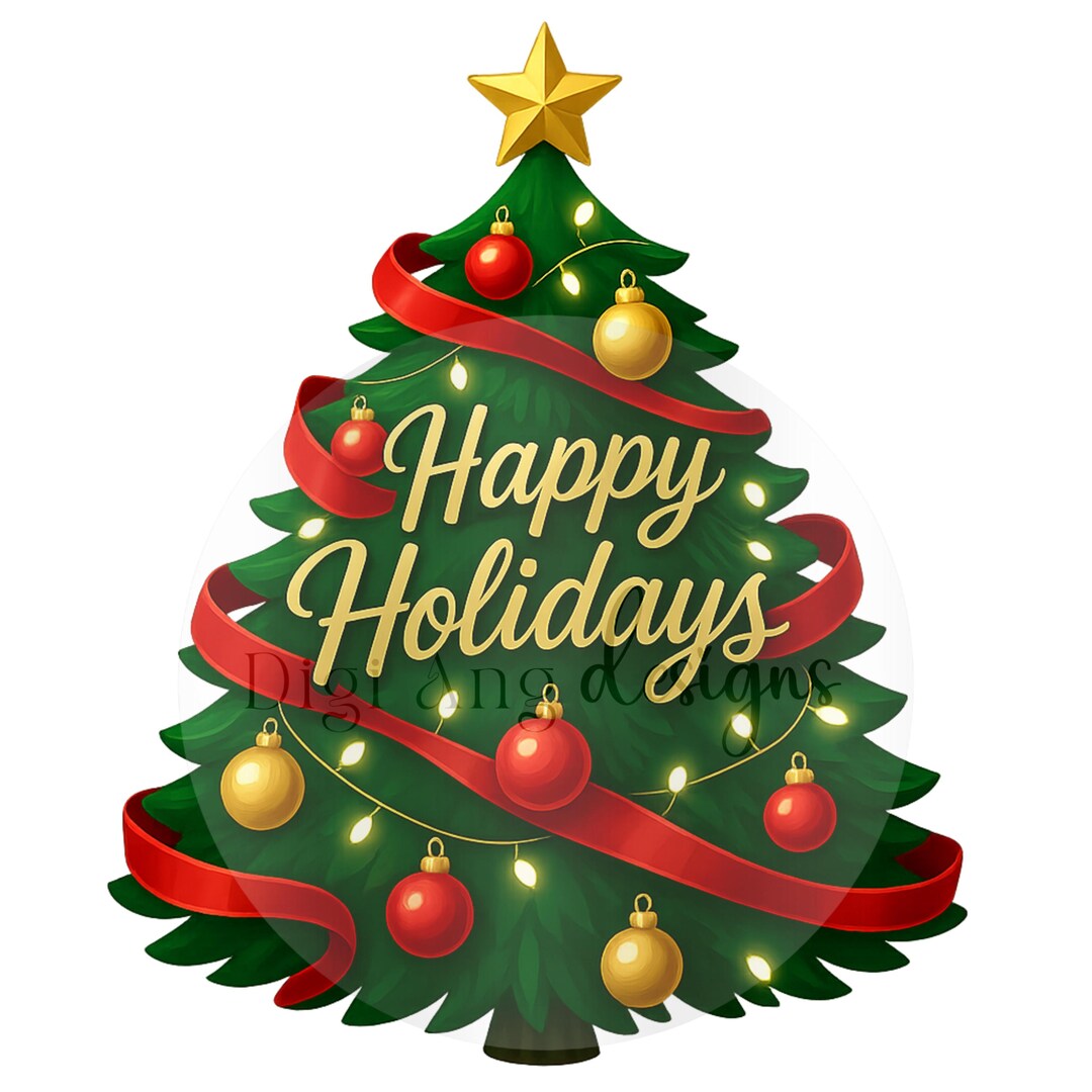 Holiday Tree Design, Corona De Navidad PNG | 300 DPI PNG Sublimation ...
