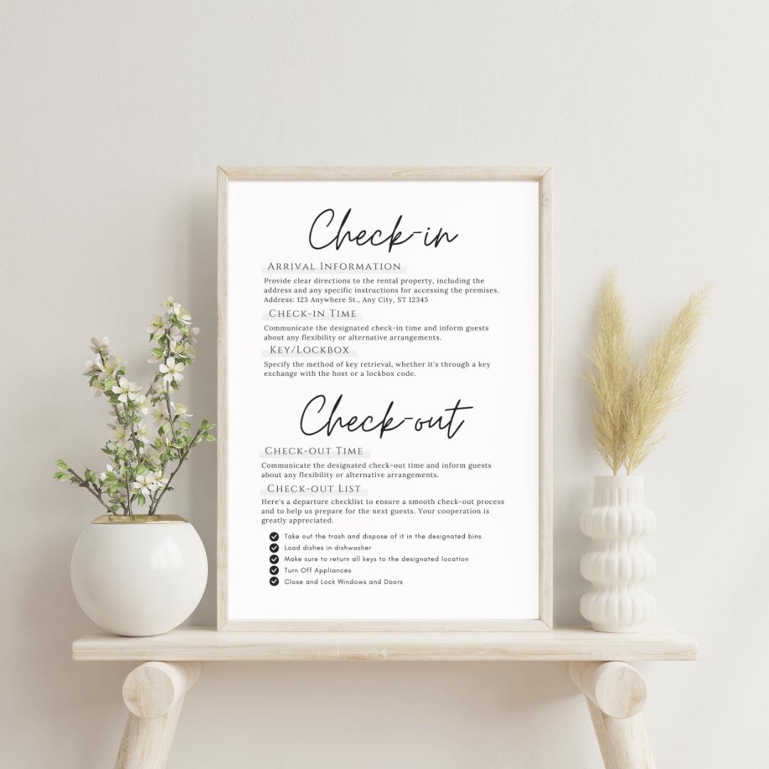 Editable Check in Check Out Airbnb, Printable Airbnb Template, Airbnb ...