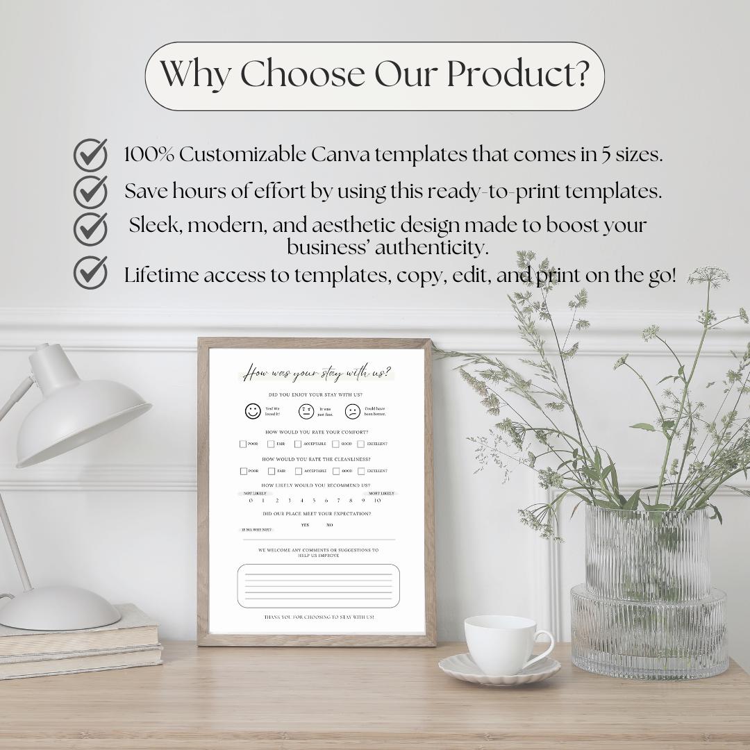 Editable Airbnb Feedback Form for Guest, Short Term Rental Guest ...