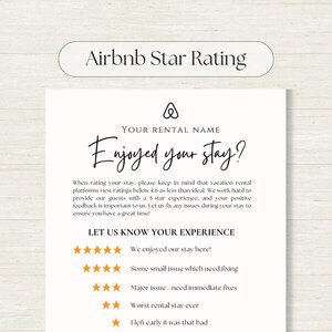 Editable Airbnb 5 Star Rating, Airbnb 5 Star Review, VRBO Rental Short ...