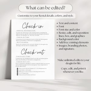 Editable Check in Check Out Airbnb, Printable Airbnb Template, Airbnb ...