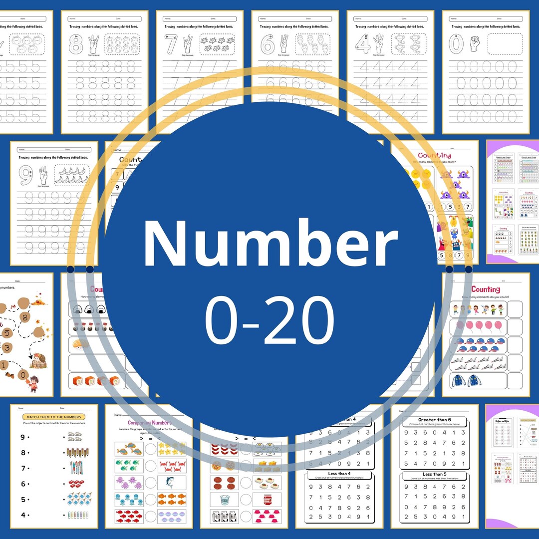 Numbers0-20learning Bundle, Writing Numbers, Number Words, Counting ...